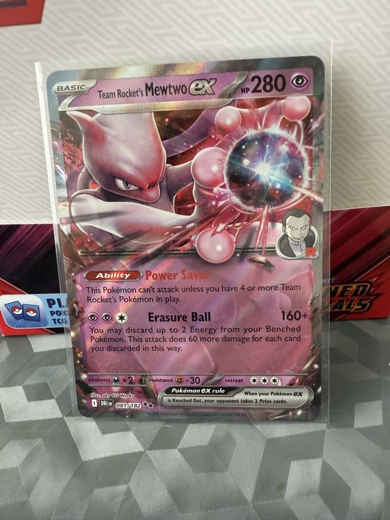 Team Rocket's Mewtwo ex 081/182 Double Rare Pokemon TCG Dest (Neu ...