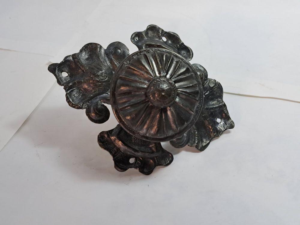 schöner antiker Barock Türknopf mit Rosette, verzinnt(LO426) | Kaufen auf Ricardo