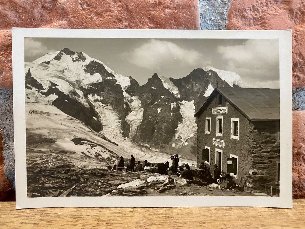 Alte Foto AK Diavolezza Hütte belebt mit Piz Bernina (Gebraucht) in Root für CHF 1 – mit ...