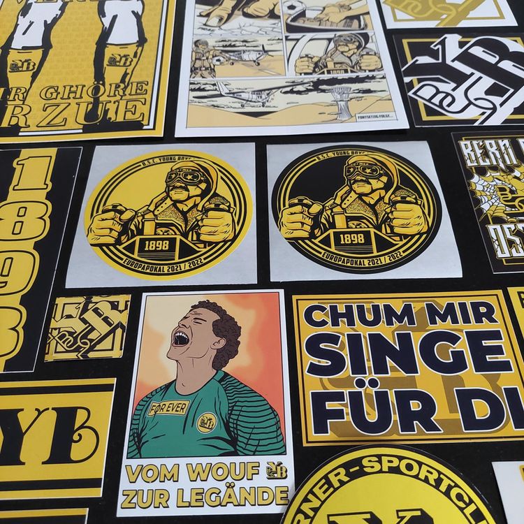 BSC YB FAN STICKER ! (Gebraucht) in Spiegel b. Bern für CHF 15 – mit ...
