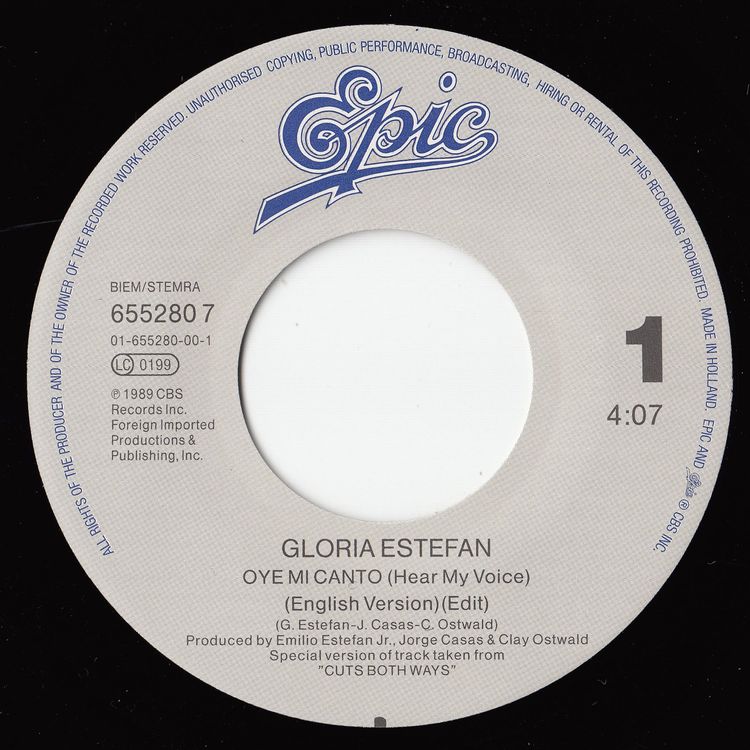 Gloria Estefan & Miami Sound Machine Vinyl Single von 1989 (Gebraucht ...