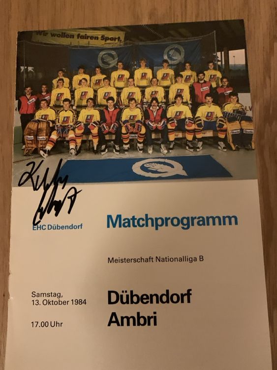 Kelly Glowa EHC Dübendorf Autogramm (Gebraucht) in Greifensee für CHF ...