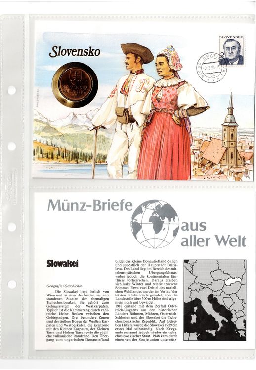 Slowakei_1993_Münzbrief mit Beschreibung (Gebraucht) in Hombrechtikon für CHF 0.91 – mit ...