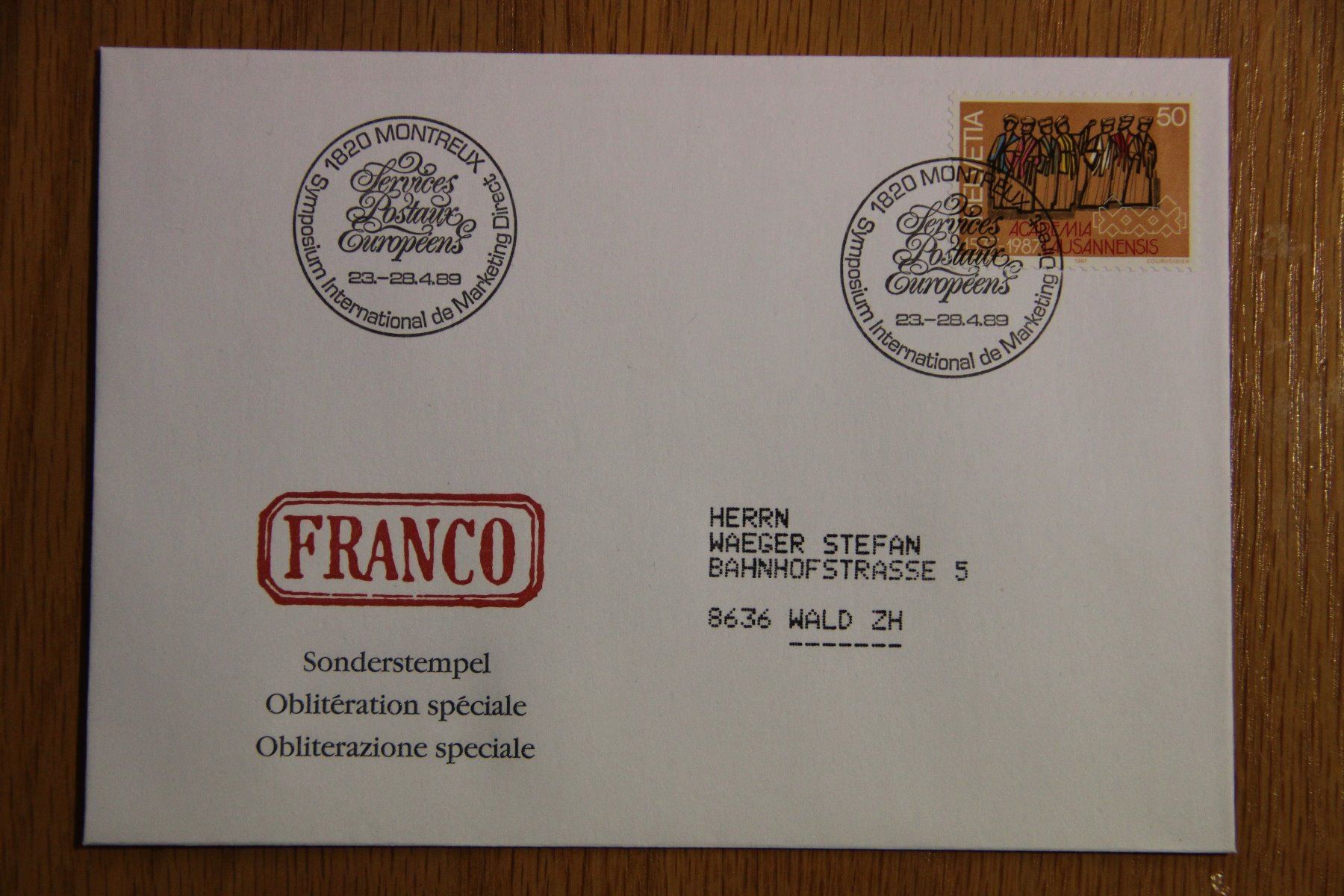 Schweiz 1989 - Symposium International de Marketing Direct (Neuf (Voir ...