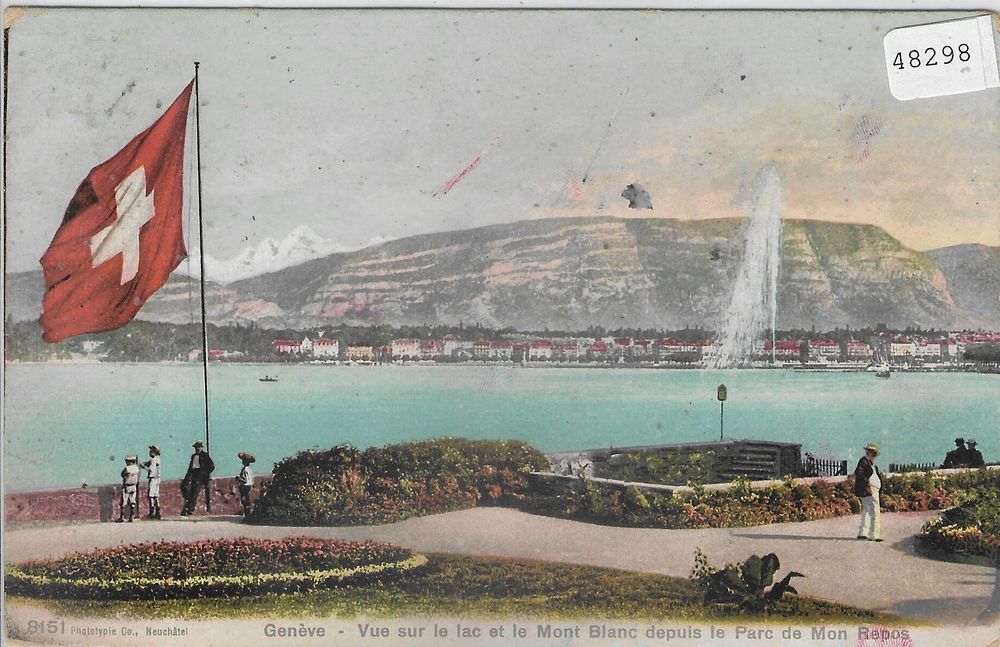 Geneve - Vue sur le lac et le Mont-Blanc depuis le Parc de M (Gebraucht) in Ettingen für CHF 2 ...