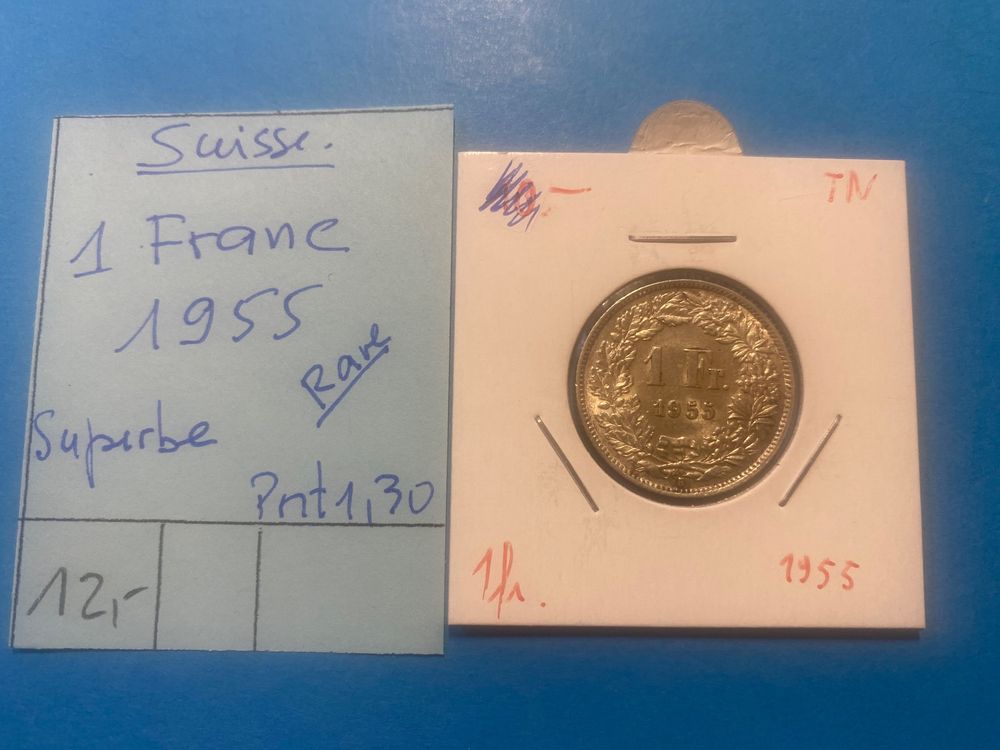 SUISSE : 1 FRANC 1955 - SUPERBE - RARE | Kaufen auf Ricardo