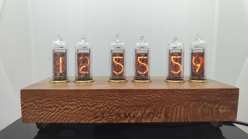 STEAMCLOCK en Platane Horloge de table tubes nixies-14 614T (Neuf avec ...