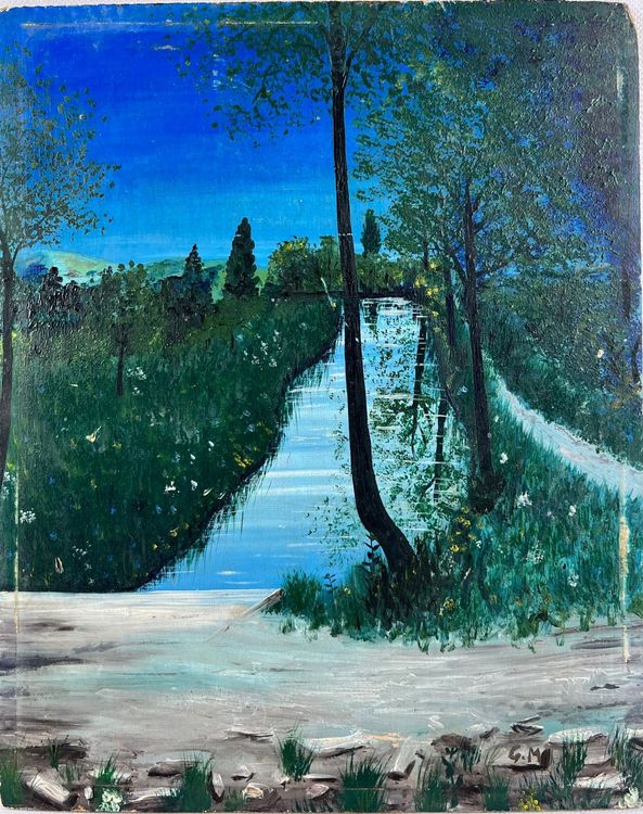 Landschafts Gemälde auf Holzplatte Monogrammiert. (Gebraucht) in Neuhausen am Rheinfall für CHF ...