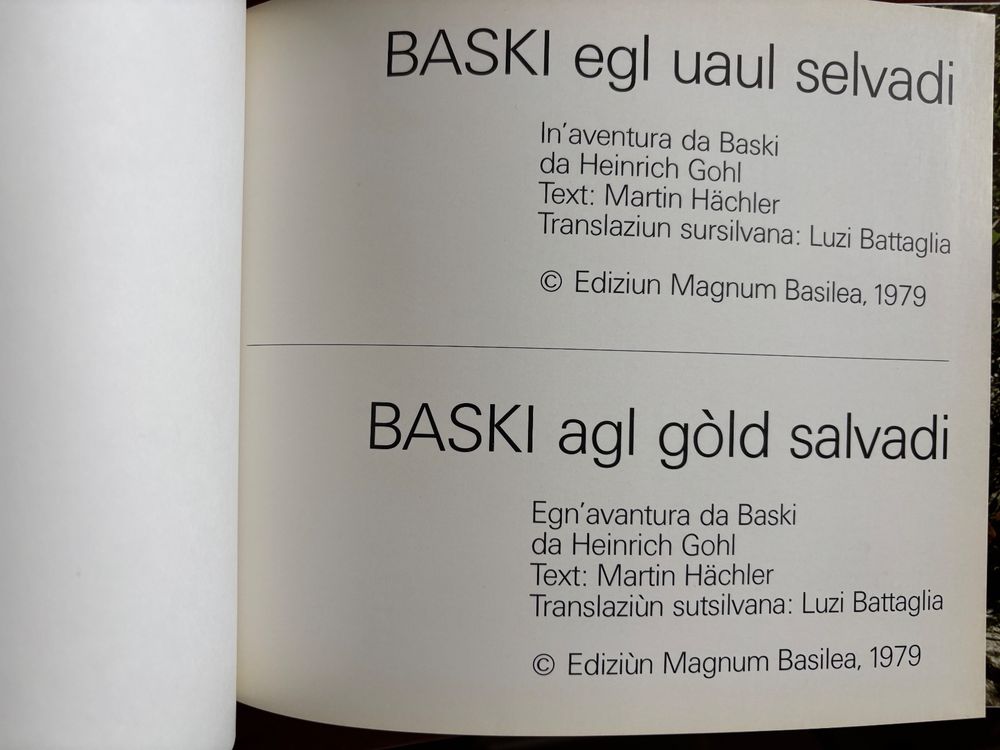 Baski 3 - Rätoromanisch (RAR) - 1976 wie neu ! (Gebraucht) in THERWIL ...