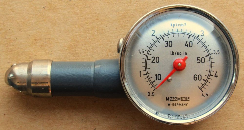 orig MOTOMETER W-GERMANY Reifendruck-Prüfer mit Etui Vintage (Gebraucht ...