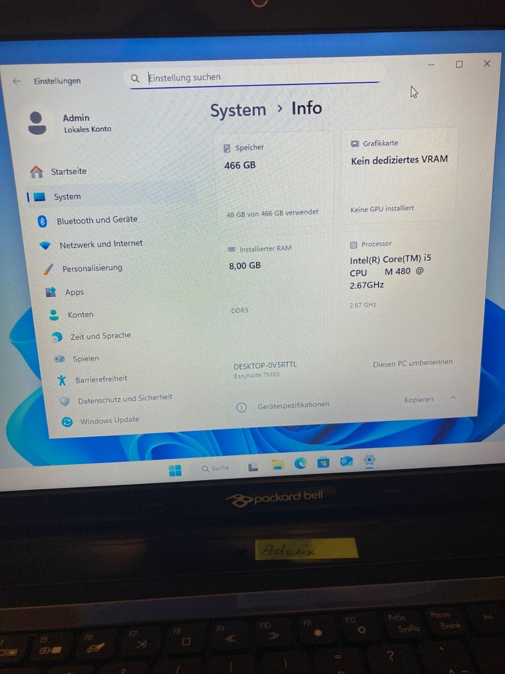 Lpt Packard Bell new90 mit cd Laufwerk u win11 (Gebraucht) in ...