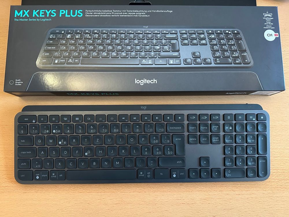 Logitech MX Keys Plus, CH-Layout kabellose Tastatur (D'occasion) à ...