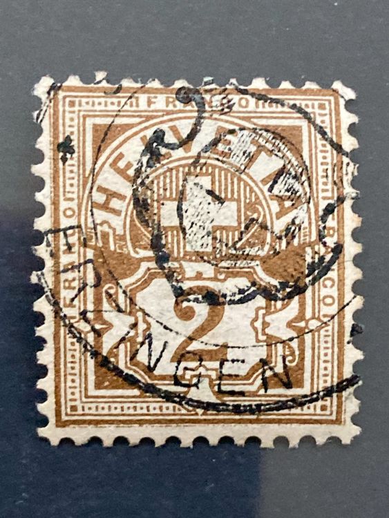 Schweiz Ziffern 2 Stempel mit CH-Wappen ERZINGEN (Gebraucht) in Liestal ...