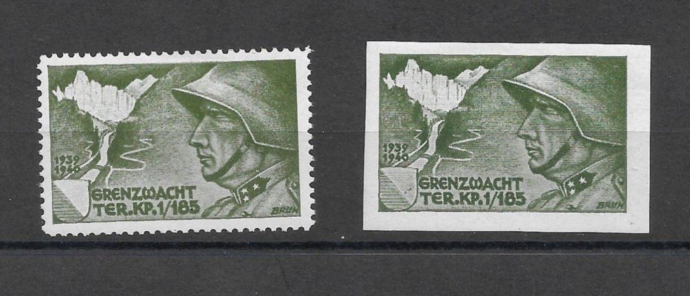 Soldatenmarken Grenzwacht TER.KP.1/185 geschnitten u. gez. | Kaufen auf Ricardo