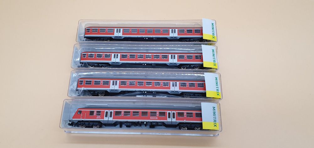 Minitrix:N: 4 xDB REGIO Personenwagen,rot, inkl.Steuerwagen (Gebraucht ...