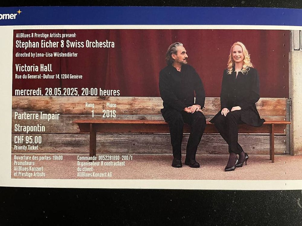 Billet stephan Eicher et Swiss orchestra au victoria hall (Neuf (Voir ...