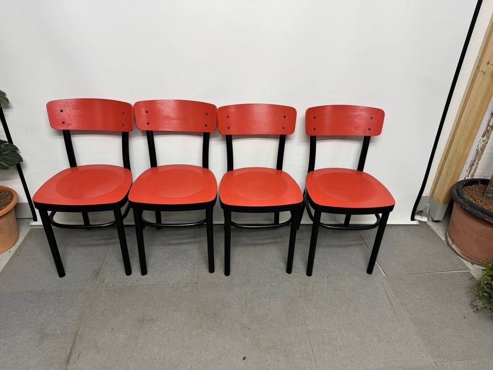 4er Set Ikea Idolf Stühle schwarz rot L 941 (Gebraucht) in Niederönz ...