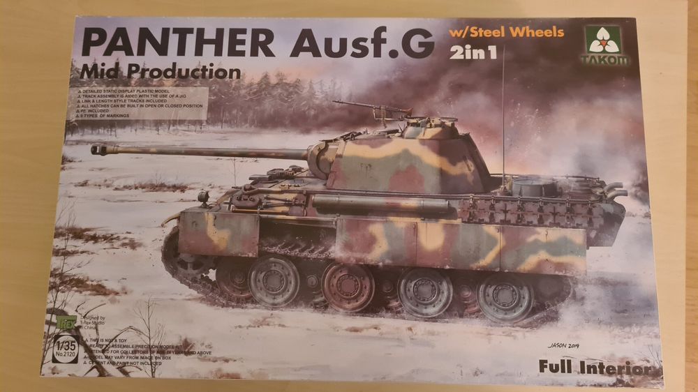 1:35 Panther Ausf. G mid steel wheel interior kit Takom 2120 (Neu ...