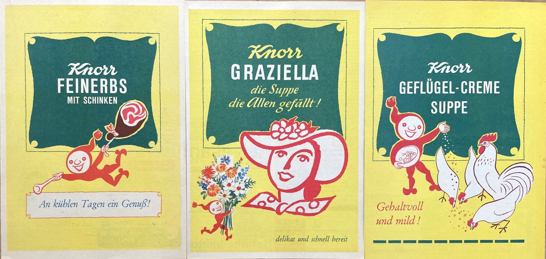 Knorr - 3 alte Werbungen / Anciennes publicités 1952/56 (Gebraucht) in ...