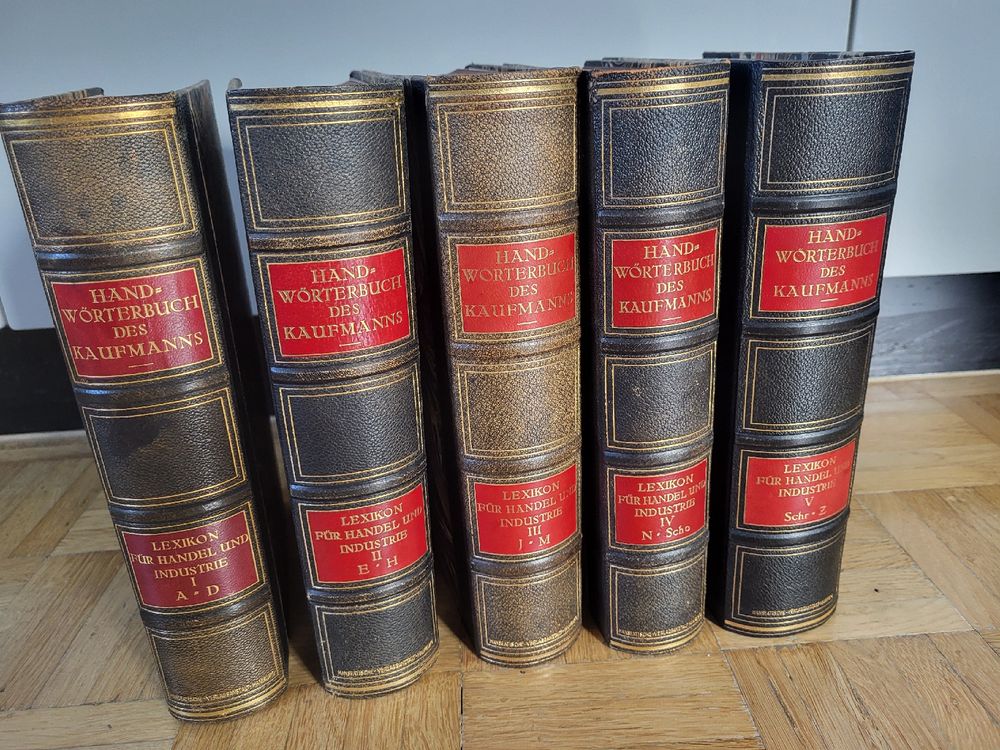 Handwörterbuch des Kaufmanns in 5 Bänden von A-Z. Juli 1925 (Gebraucht) in stäfa für CHF 333 ...