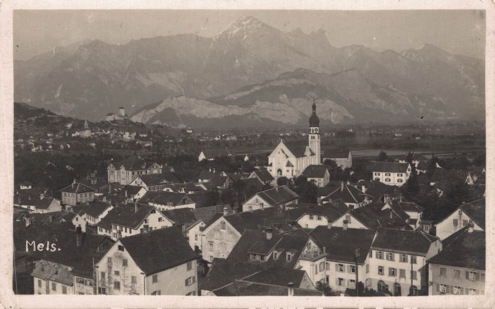 Mels, Gesamtansicht mit Kirche (Gebraucht) in Bronschhofen für CHF 18 – mit Lieferung auf ...