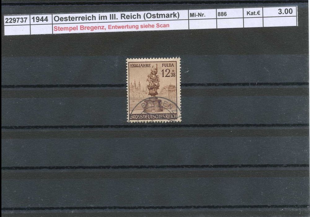 1944 Österreich im III. Reich, (Ostmark), Stempel: Bregenz | Kaufen auf ...