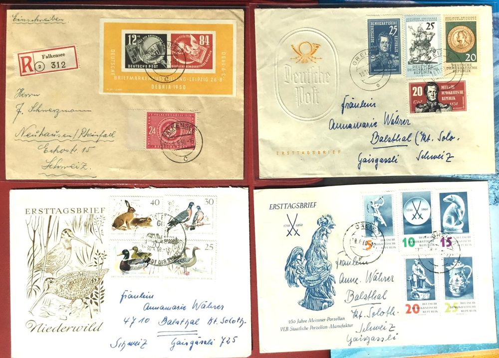 12 Briefe aus der DDR, dabei R-Brief mit DEBRIA-Block (1950) | Kaufen auf Ricardo