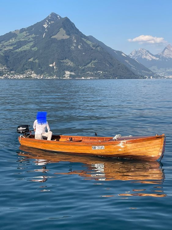 Holzboot Ruderboot mit Aussenbordmotor (Gebraucht) in Beckenried für ...