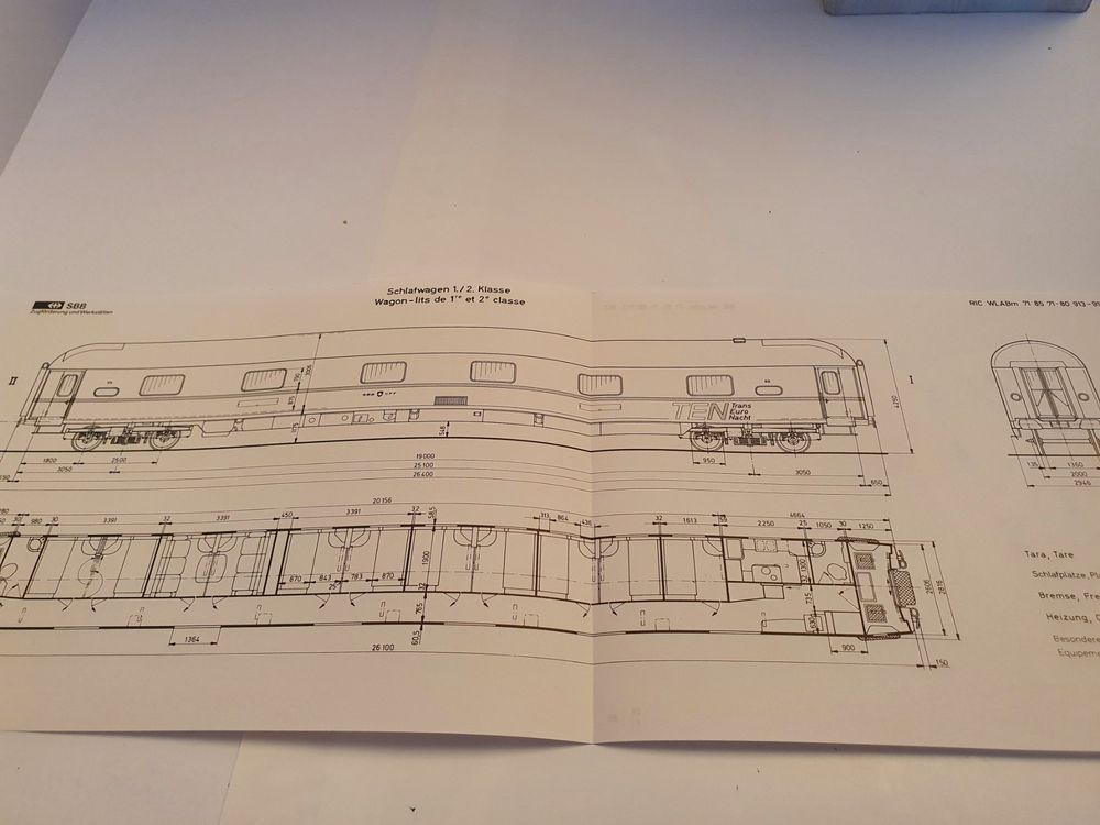 SBB Personen- und Gepäckwagen / Skizzen / Massstab 1:100 | Kaufen auf Ricardo