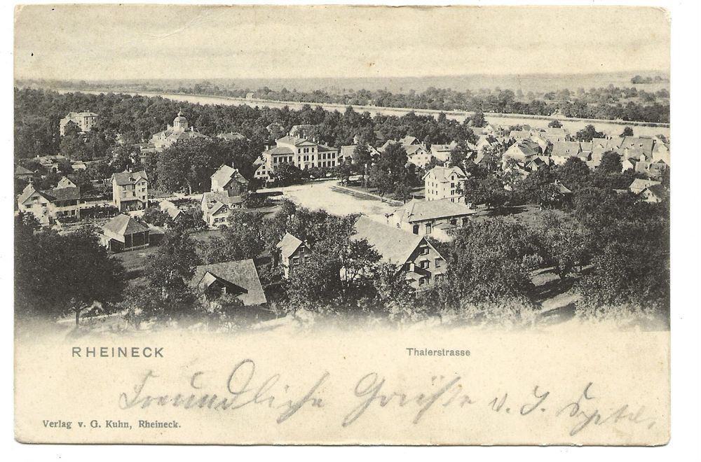 Rheineck (SG) Thalerstrasse - Dorfpartie mit Schulhaus 1905 (Gebraucht) in Engelburg für CHF 7.9 ...