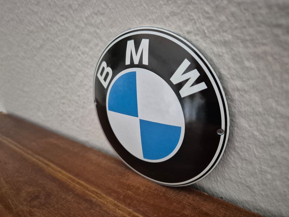 Emailschild BMW Auto Werkstatt Service Logo Emaille Schild (Neu (gemäss ...