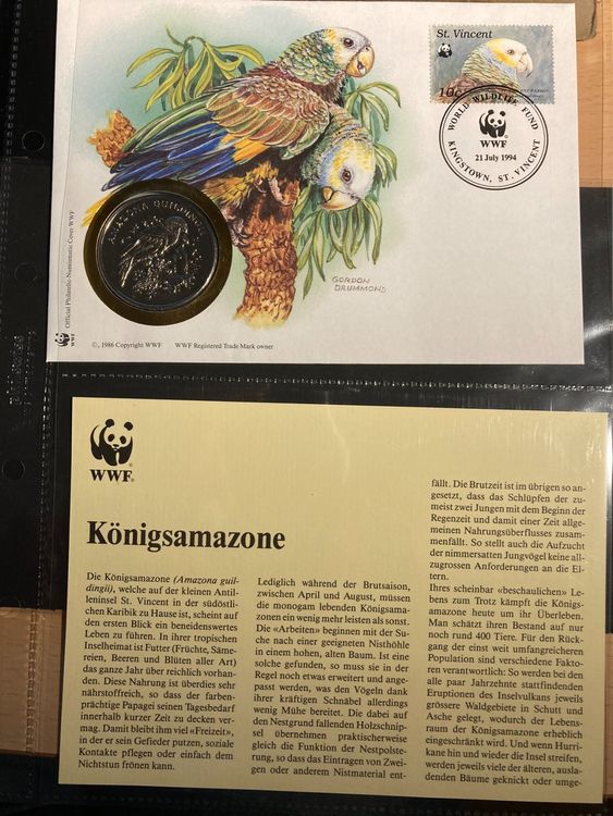 St.Vincent 1994 WWF Königsamazone Münzbrief 30 Jahre WWF (Neu (gemäss ...