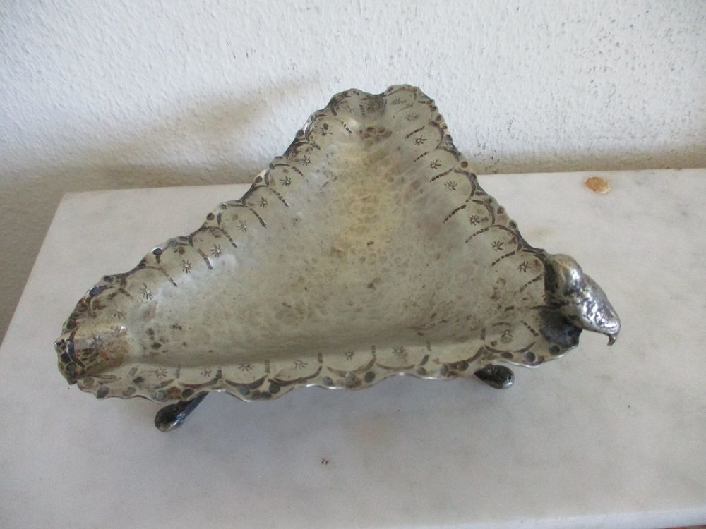 alter 3-eckiger Aschenbecher versilbert handgemacht Unikat (Gebraucht) in Marly für CHF 19 – mit ...