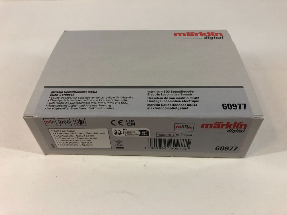 Märklin H0 60977 Sound Decoder mSD3 Ellok-Geräusch (Neu und ...