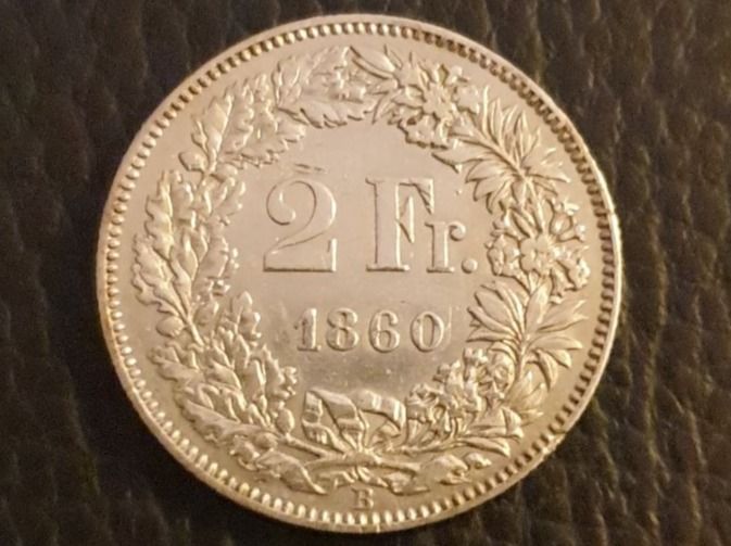 2 Franken 1860 f.vz! Silber (Gebraucht) in Biel/Bienne für CHF 105 – mit Lieferung auf Ricardo ...