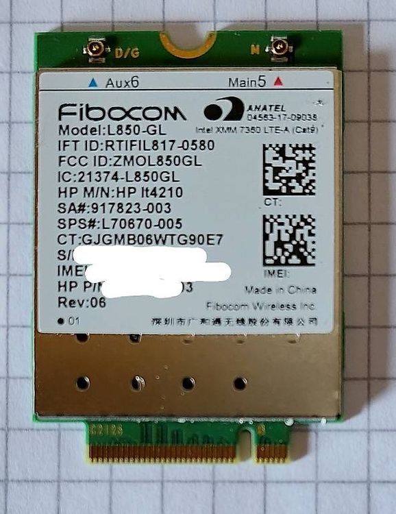 Mobilfunk Modul Laptop LTE 4G HP XMM 7360 M.2 PCIe (Gebraucht) in ...