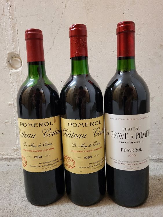 3x Pomerol Jahrgang 1988, 1989, 1990 (Gebraucht) in Zürich für CHF 149 – mit Lieferung auf ...