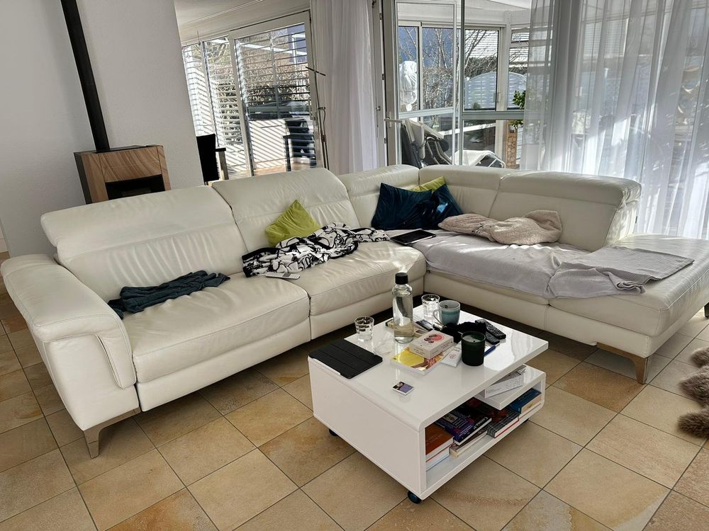 Calia Italia Ledersofa mit 2 elektrischen Fernsehsesseln | Kaufen auf ...