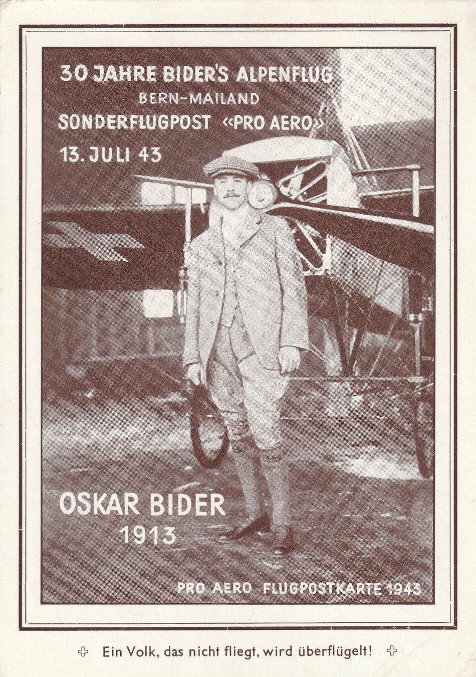 Luftpost-Karte 1943 Sonderflug Pro Aera Bern-Zürich (Gebraucht) in ...