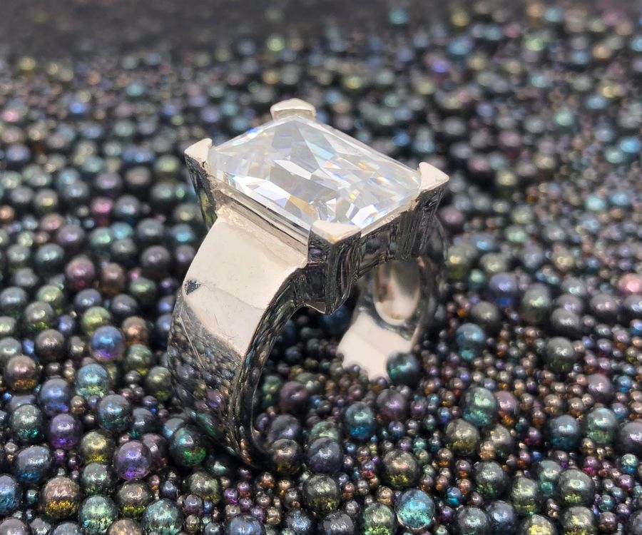 Ring mit grossem "Schmuckstein", Silber 925 Sterling | Kaufen auf Ricardo