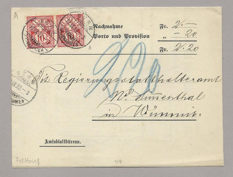 61Ax2, VOLL-0 BERN 13.IX.92, SCHÖNE NN! | Kaufen auf Ricardo