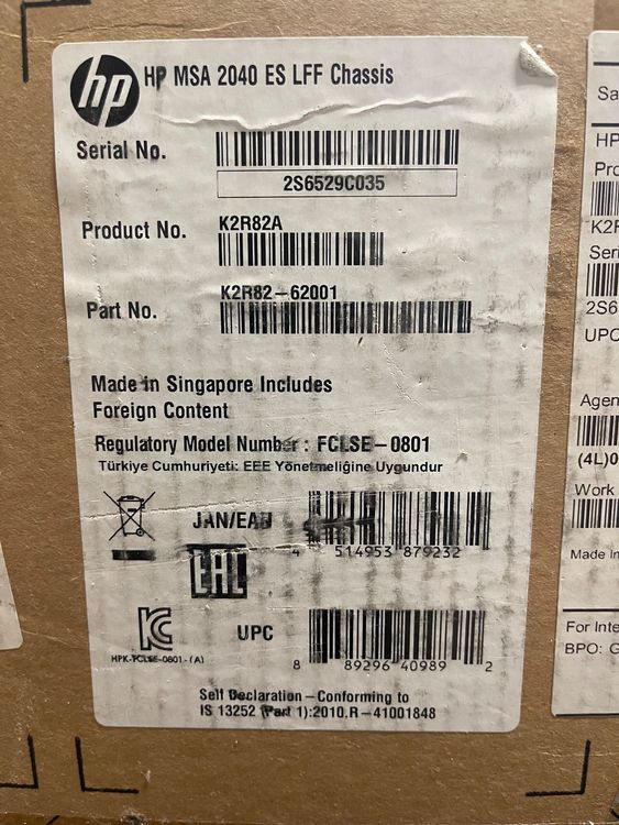 HP MSA 2040 LFF Chassis (NEU/OVP) (Gebraucht) in Rüdlingen für CHF 150 ...