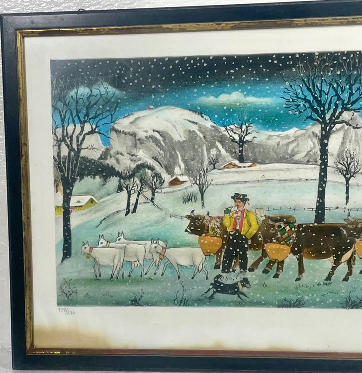 Verena Broger (1943) Appenzell Alpabzug Litho. Handsigniert (Gebraucht) in Root für CHF 55 – mit ...