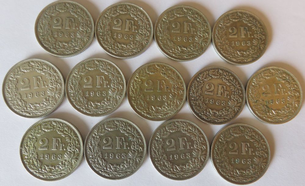 13 x 2 Franken Silber-Münzen: 1963 | Kaufen auf Ricardo