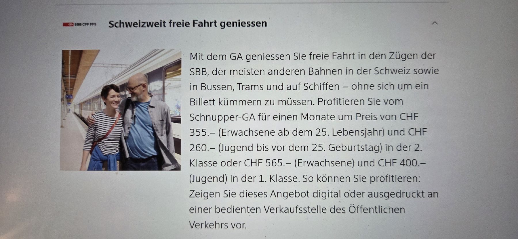 Code für Schnupper SBB GA 1 Monat gültig bis 30.4.26 (Neu (gemäss ...