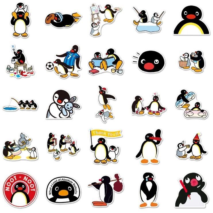 Pingu Pinguin Serie Michi Stickerbomb Eis 50 tlg Stickerset (Neu und ...