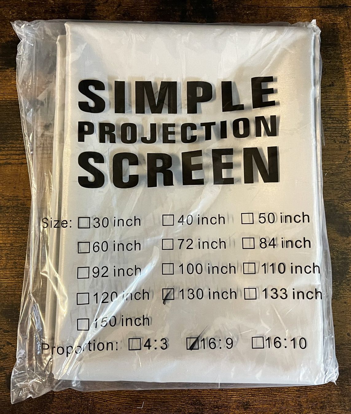 Simple Projection Screen / 130 Inch - Proportion 16:9 (Neu und ...