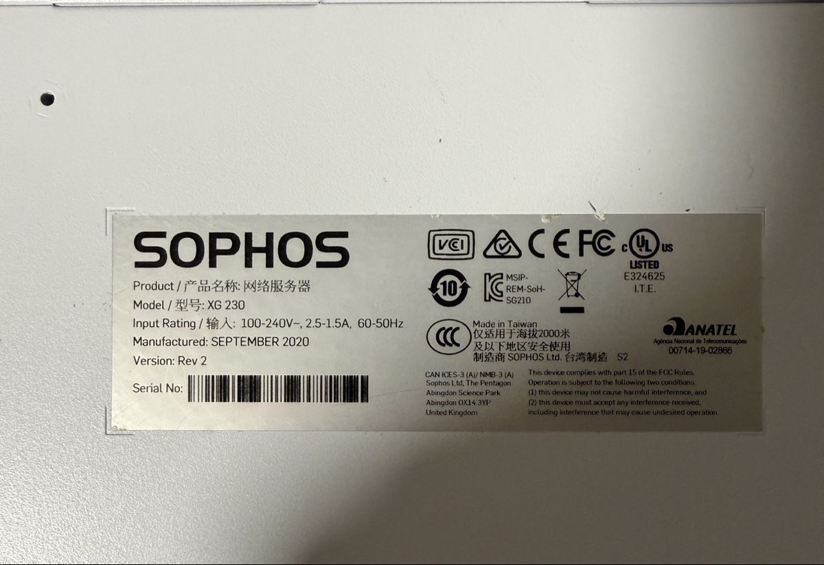 Sophos XG 230 Firewall (Gebraucht) in Menziken für CHF 1 – mit ...