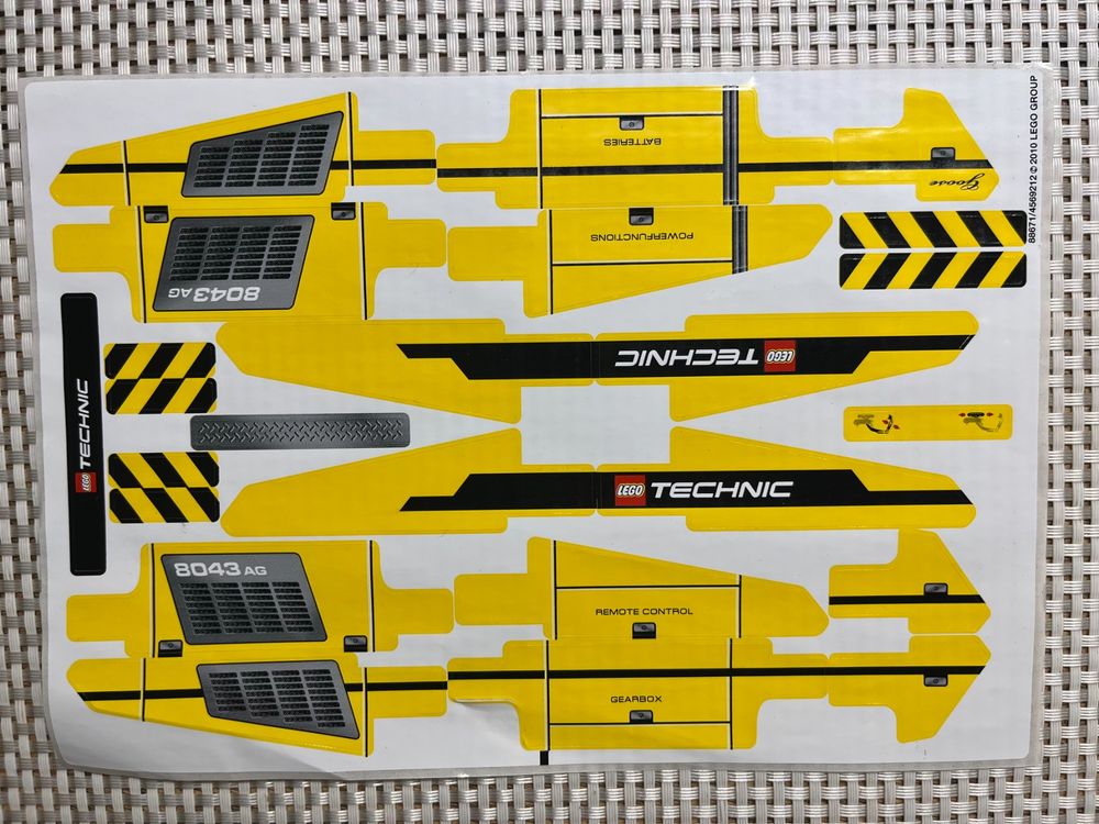 Lego 8043 Sticker Kleber Stickerbogen Raupenbagger | Kaufen auf Ricardo