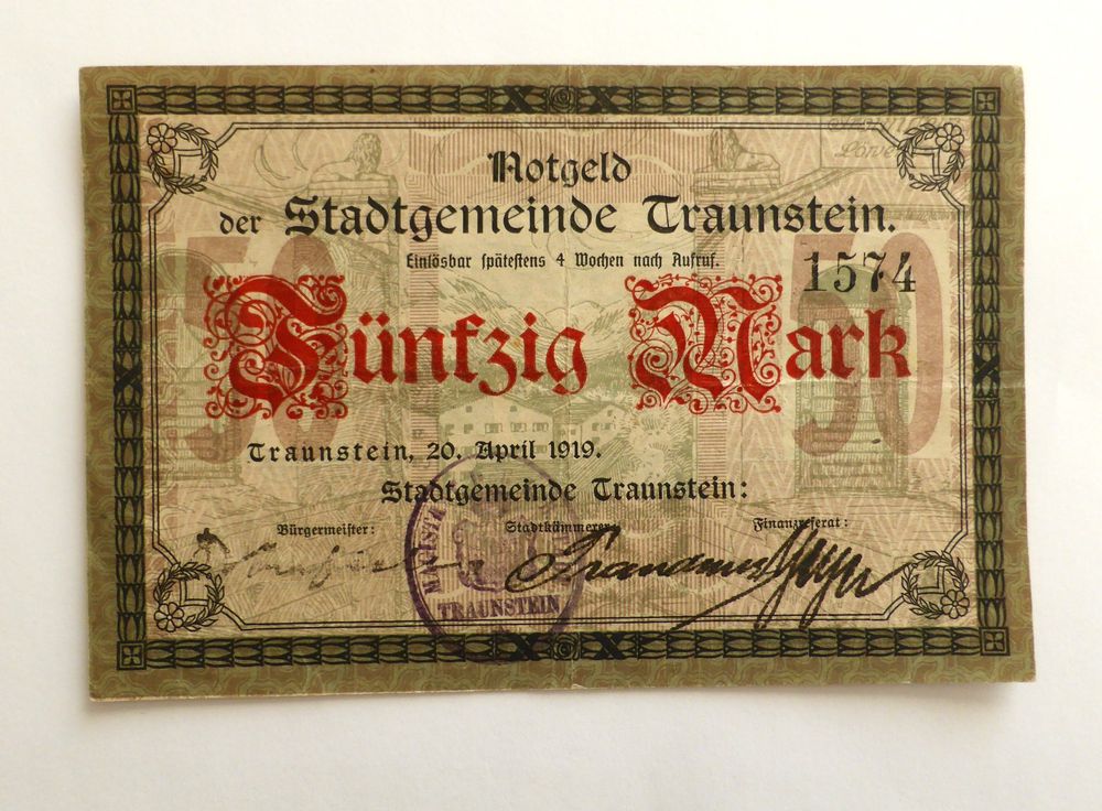 DEUTSCHLAND / TRAUNSTEIN - 20Mark + 50Mark, 1919 - selten !! (Gebraucht) in Buochs für CHF 1 ...